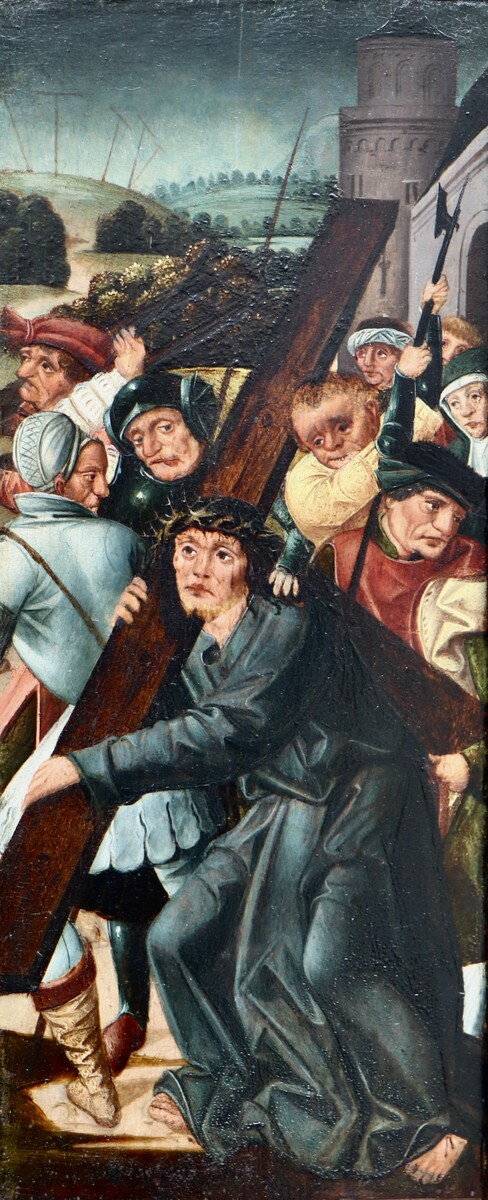 Christ carrying the cross - Anonymous Flemish or German painter, middle 16th century, triptych ...